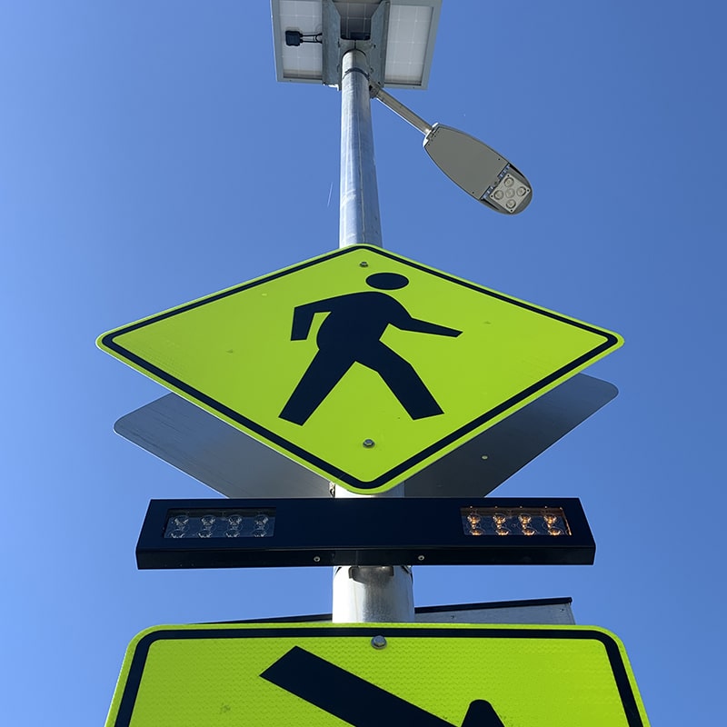 Crosswalk Pedestrian Light Pole SafeWalk Crosswalk Illuminator Study